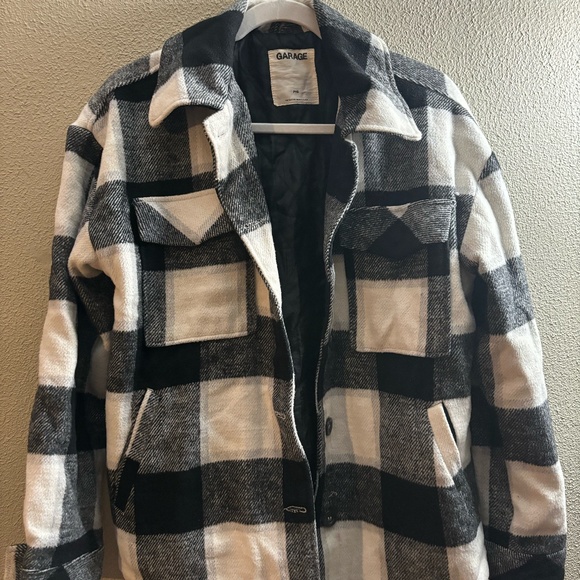 Garage | Jackets & Coats | Garage Heavy Black And White Checkered ...